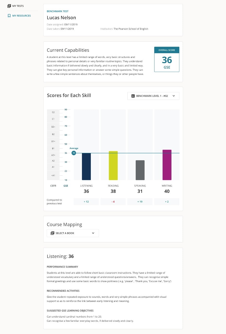 Benchmark Test | Assessment | Pearson English